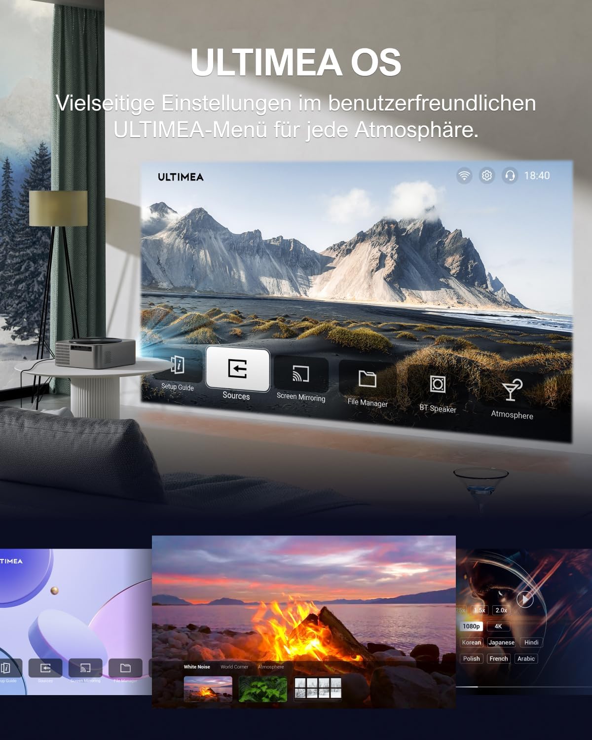 Ultimea Apollo P40 HDTV 3D LCD Beamer