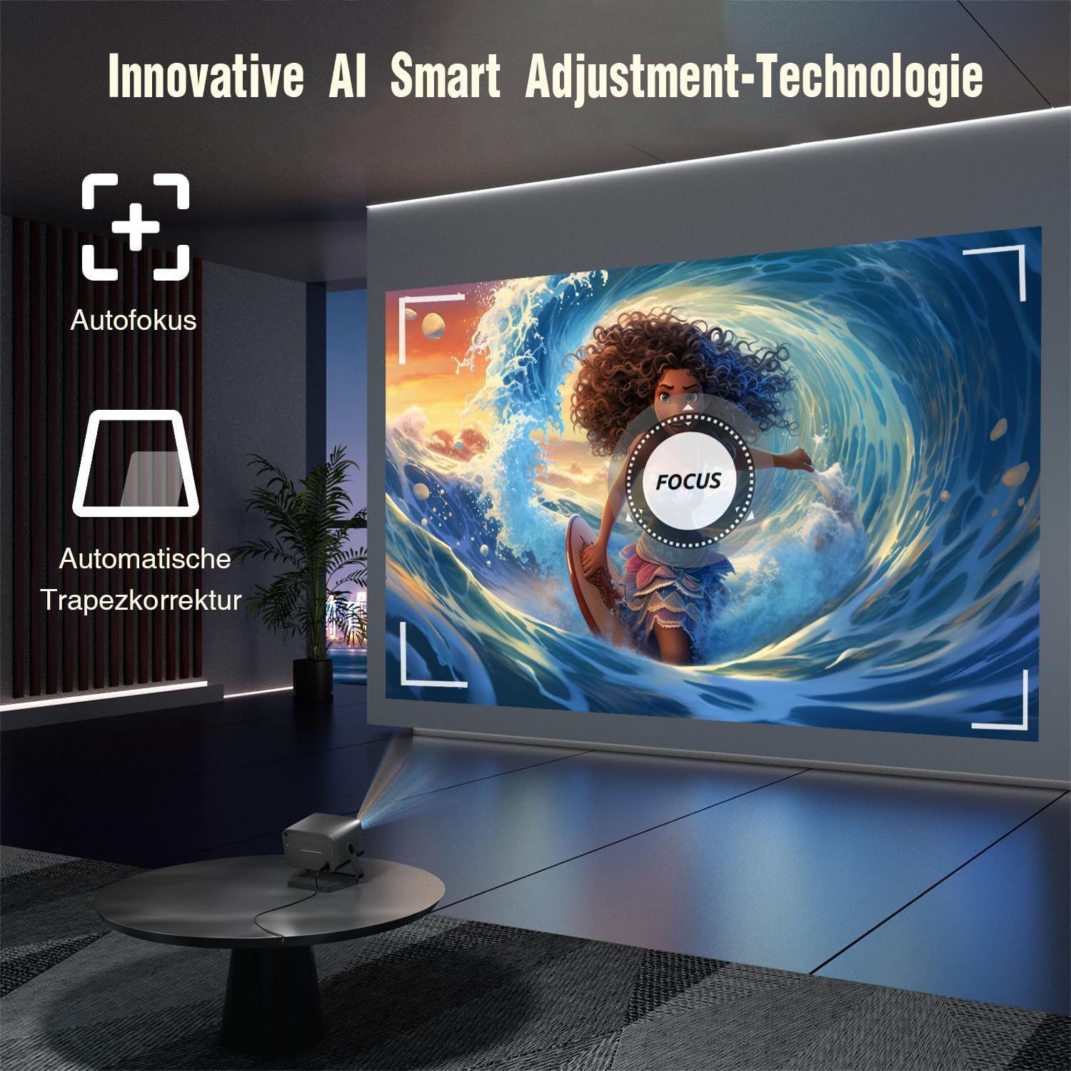 VOPLLS Smart-Projektor HDTV LCD